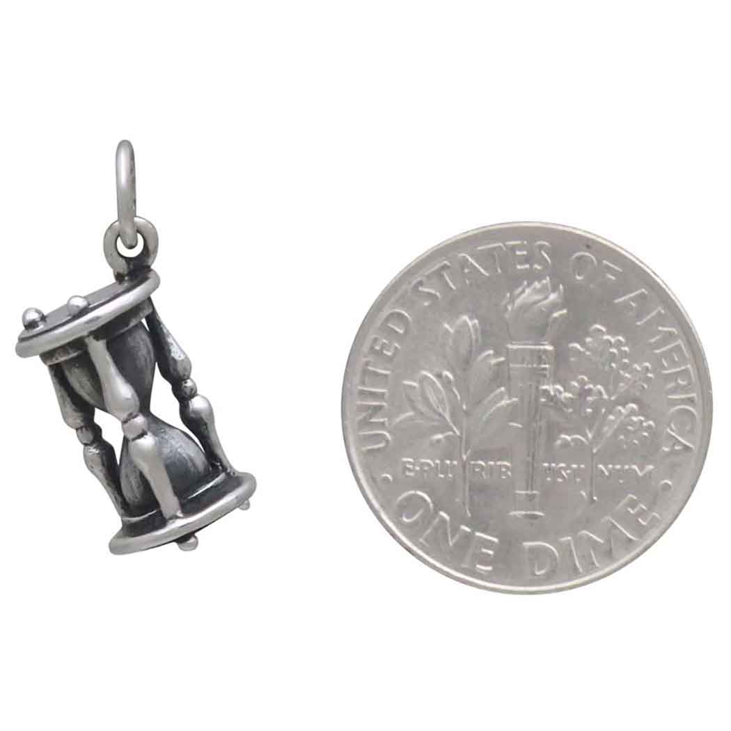 Sterling Silver 3D Hourglass Charm | Dragons Collection – Poppies Beads ...